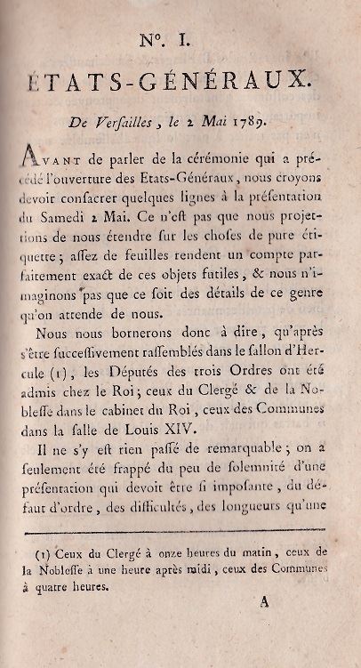 Mésentente aux Etats-Généraux!